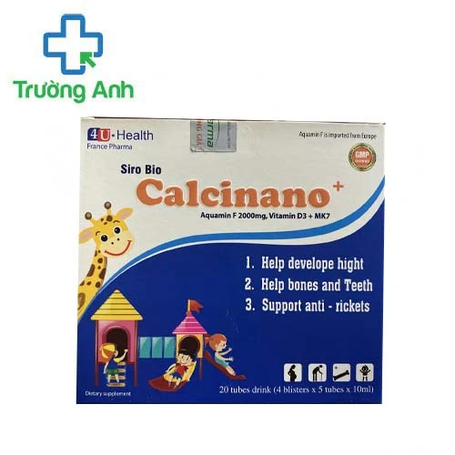 4U Health siro Bio calcinano + - Hỗ trợ tăng cường hấp thu canxi